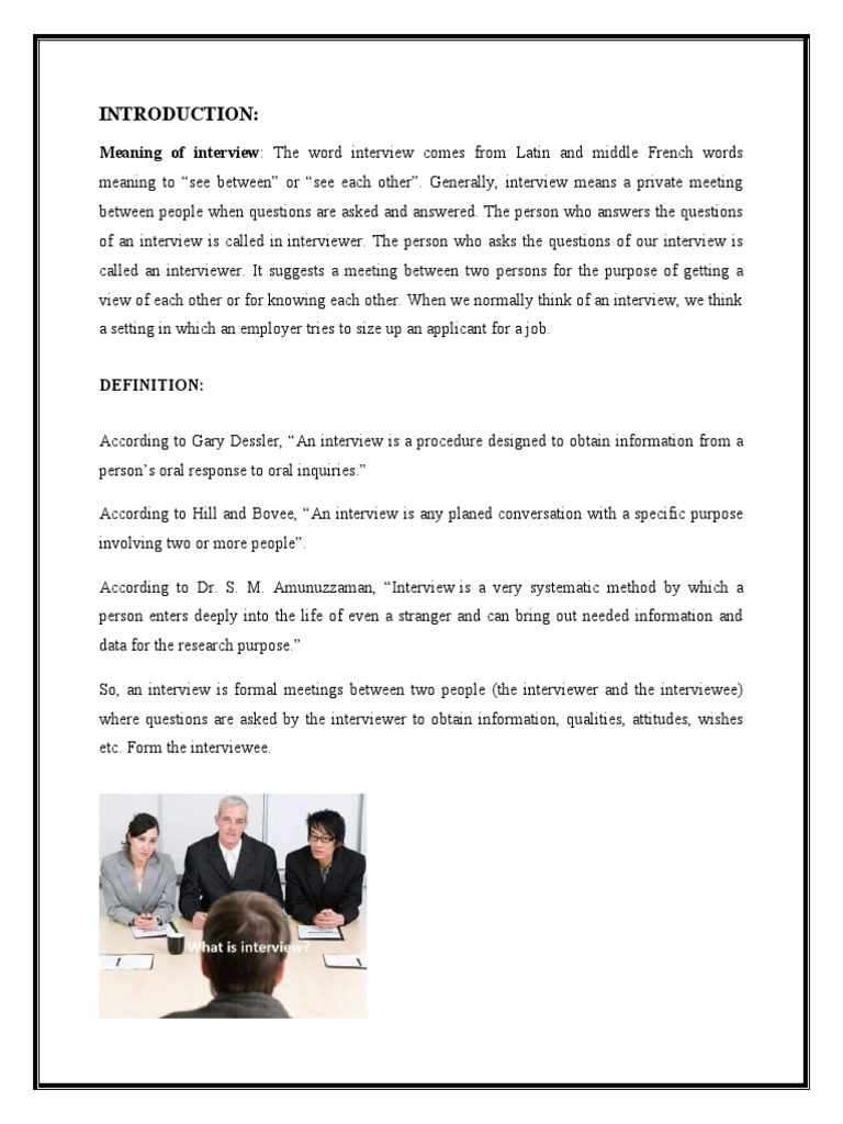 Meaning of Interview: The Word Interview Comes From Latin and Middle ...