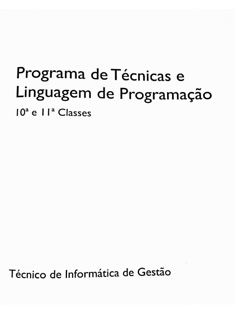 Programa de Tecnicas e Linguagem de Programação | PDF