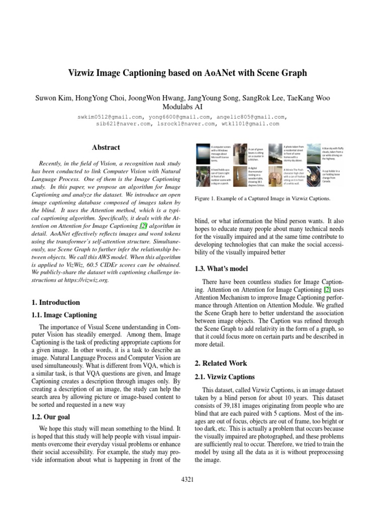 Vizwiz Image Captioning Based On AoANet With Scene Graph | PDF | Computer Vision | Attention