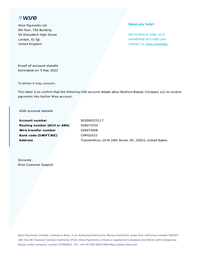 Account Details Proof Usd | PDF | Law
