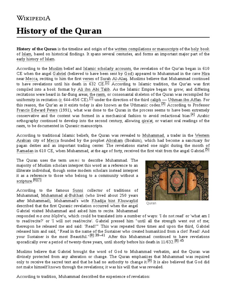 History of The Quran (W En) | PDF | Quran | Islam