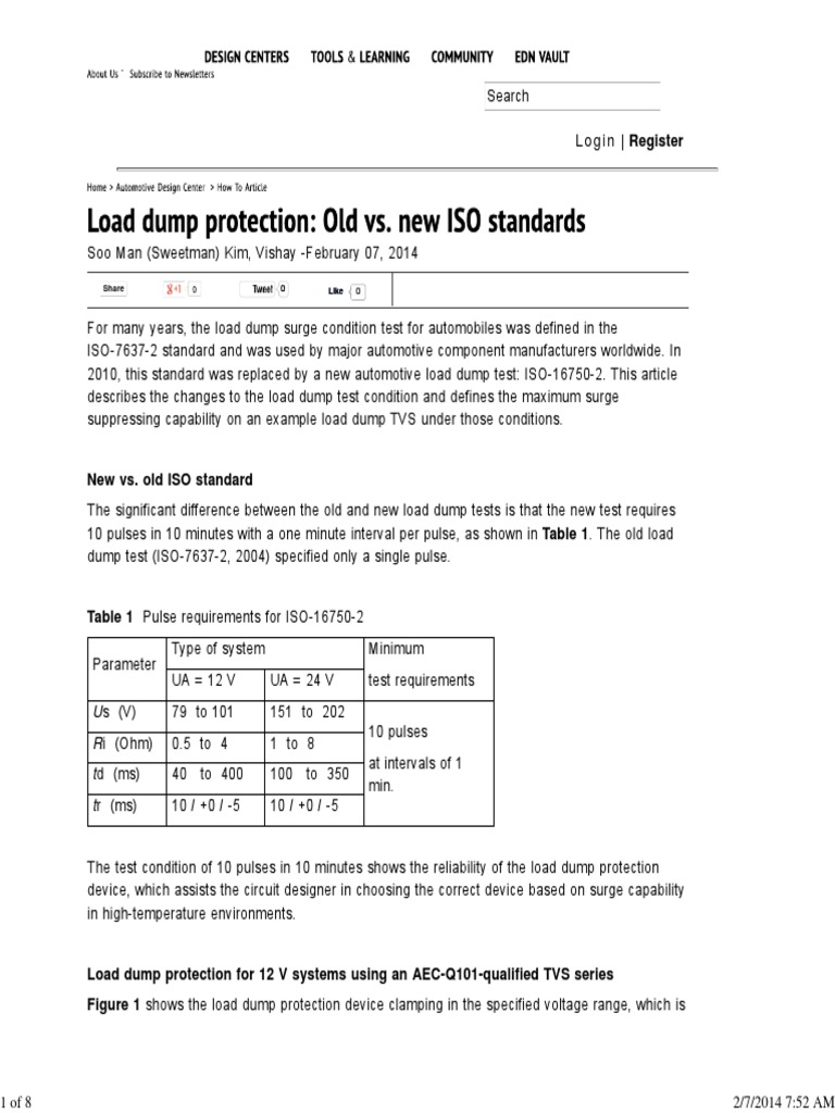 Load Dump Protection-Old Versus New ISO Standards | PDF | Electric ...