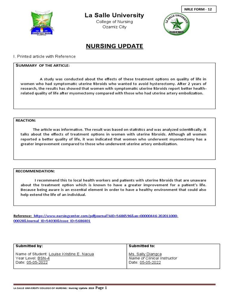 Nursing Update - Ob Ward | PDF | Health Sciences | Diseases And Disorders