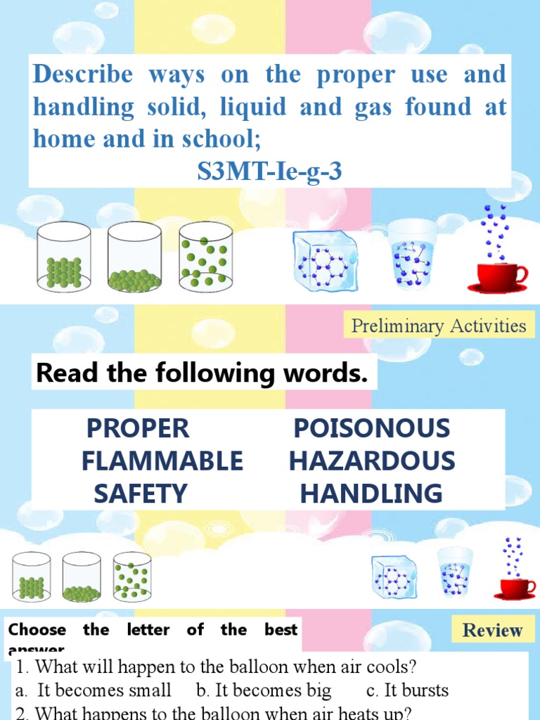 Science Grade 3 Cot 1 | PDF | Chemistry