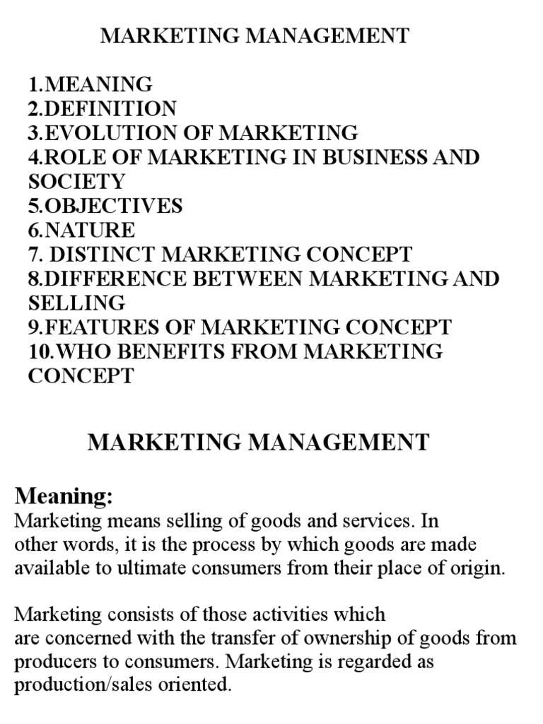 Understanding Marketing Management | PDF | Sales | Marketing