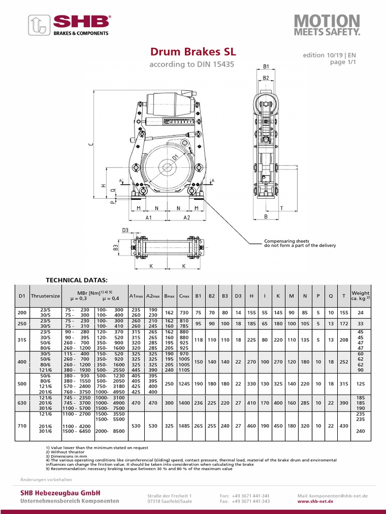 datasheet_drum_brakes_sl | PDF | Brake | Friction