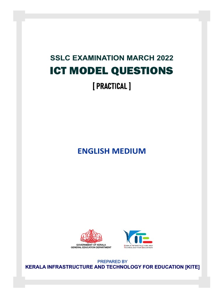 Ict Model Questions: English Medium | PDF | Screenshot | Computer File
