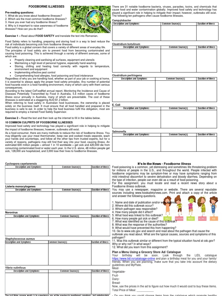 Foodborne Illnesses: Pre-Reading Questions | PDF | Foodborne Illness ...