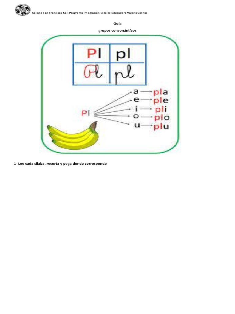 Guia de Grupos Consonanticos | PDF