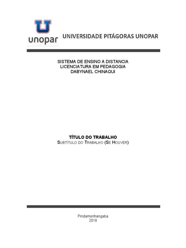 Capa Da Unopar | PDF | Carreira e Crescimento | Computadores