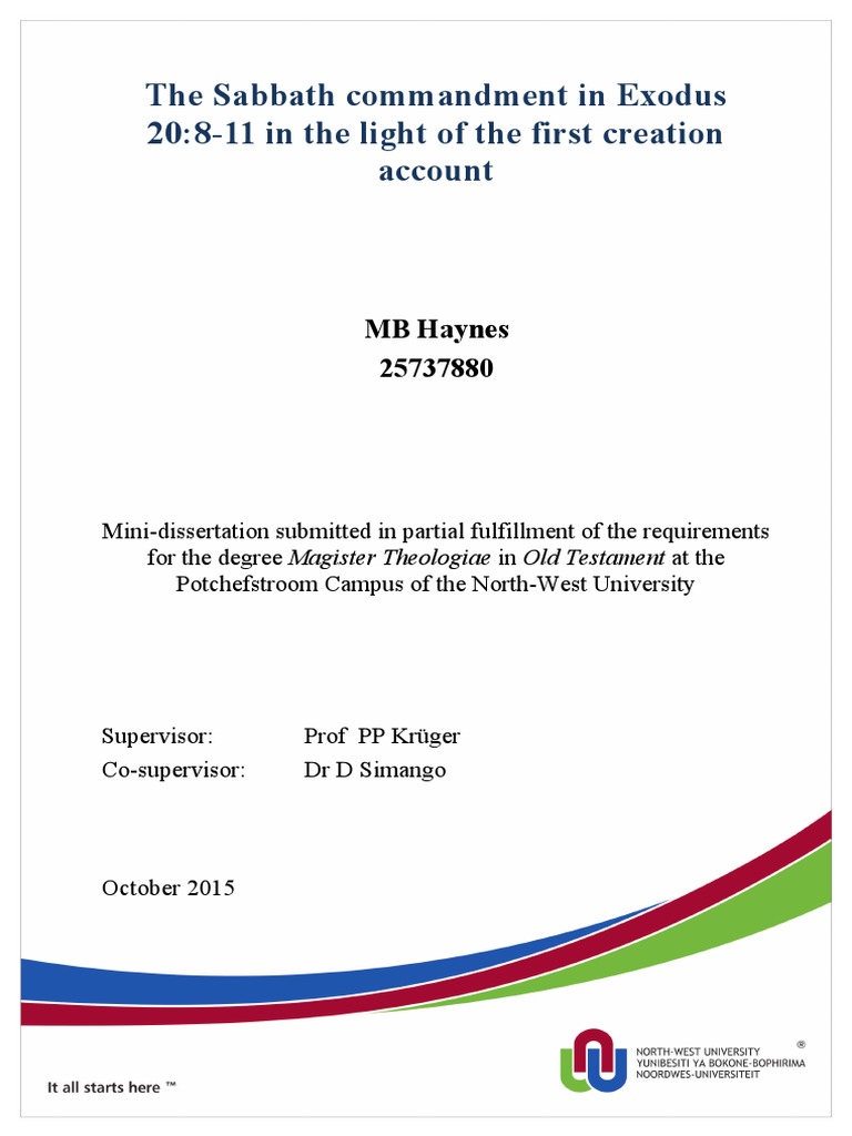 The Sabbath Commandment in Exodus 20 - 8-11 in The Light of The First ...