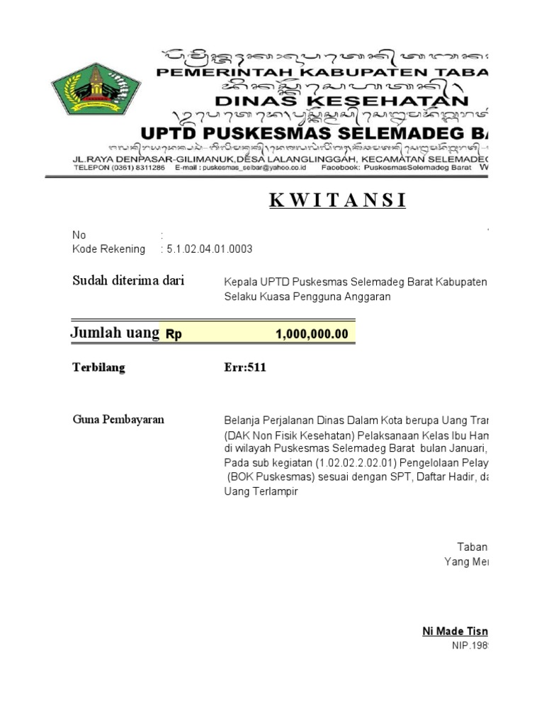 Contoh SPJ Transport BOK 2022 | PDF