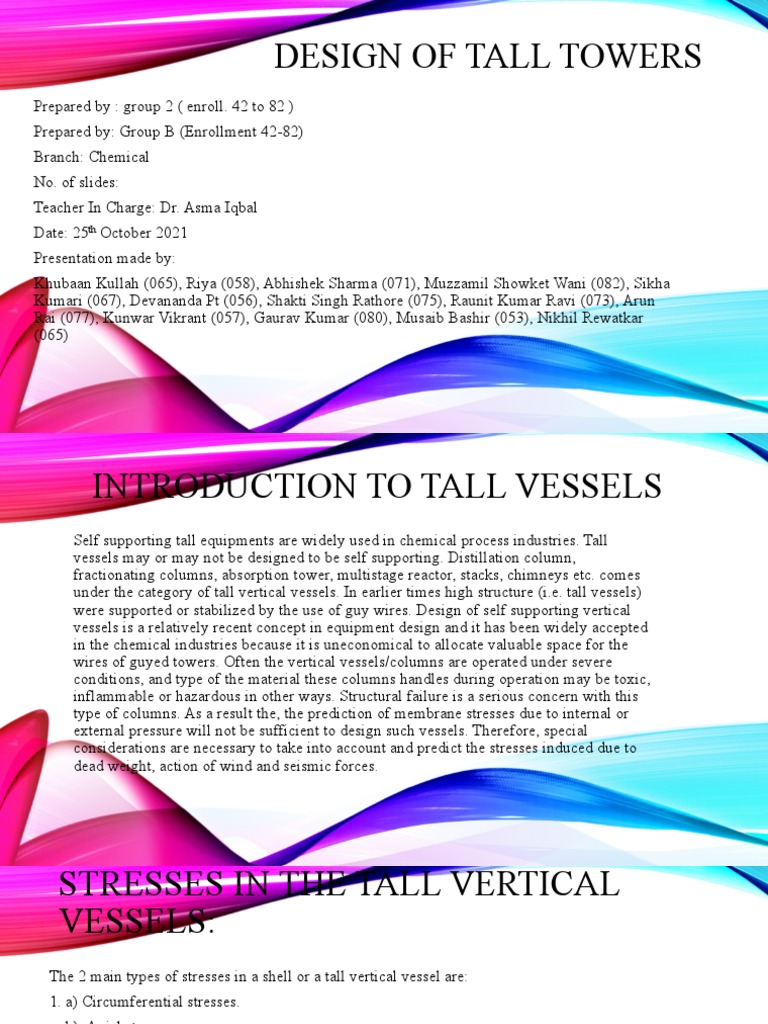 Design of Tall Tower | PDF | Stress (Mechanics) | Mechanical Engineering
