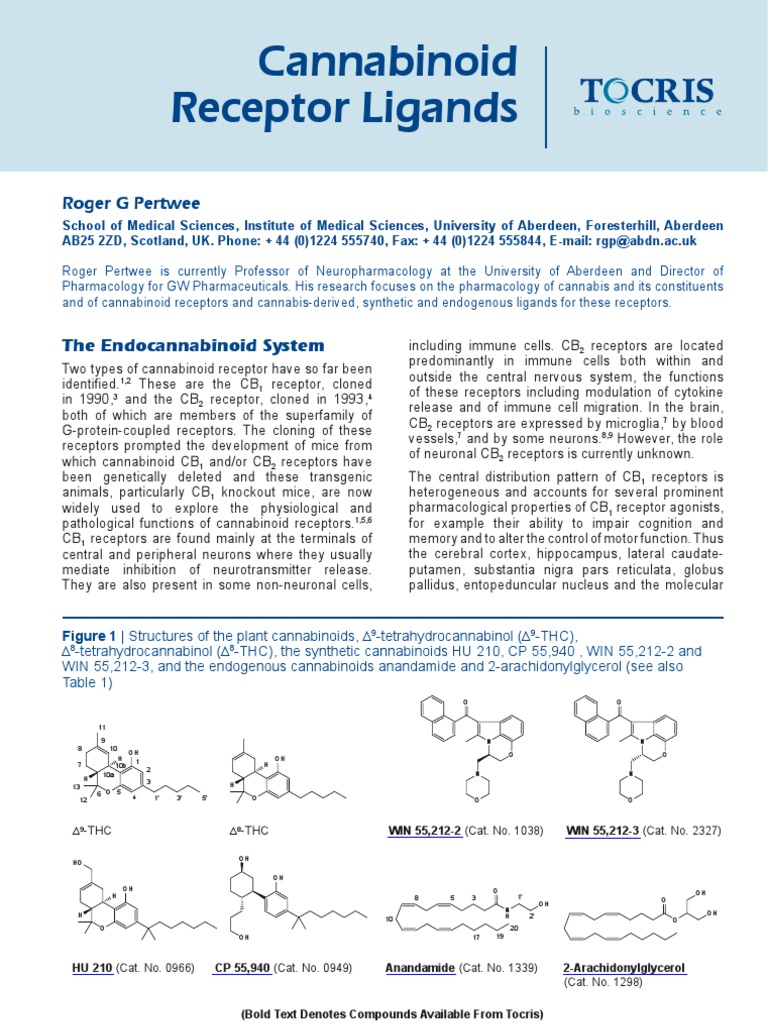 Cannabinoid Receptor Ligands Review | PDF | Receptor Antagonist ...