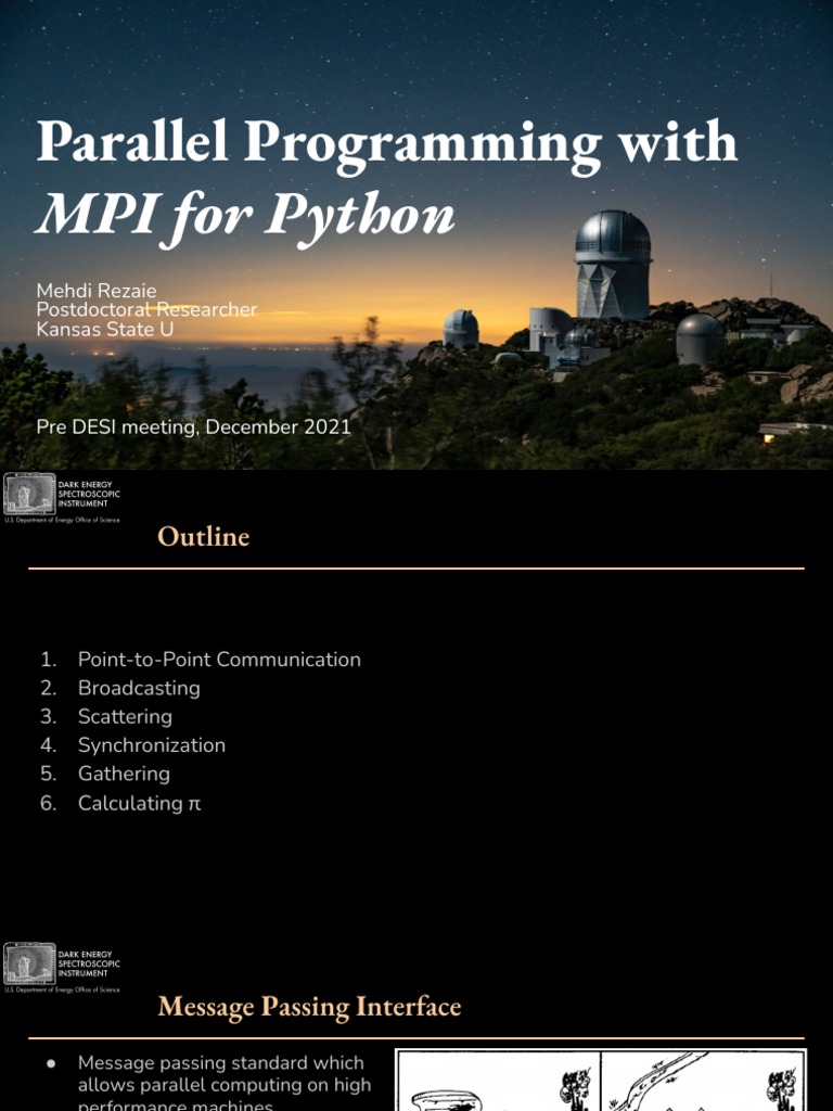 Parallel Programming With: MPI For Python | PDF | Message Passing Interface | Computer Architecture