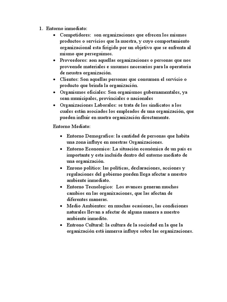 Entorno Inmediato | PDF