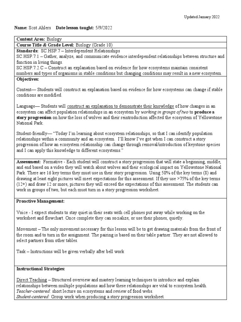 Wolves Lesson Plan | PDF | Lesson Plan | Neuropsychological Assessment