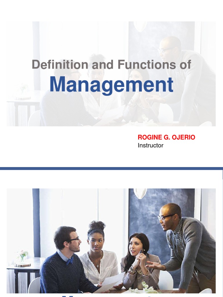 Definition and Functions of Management | PDF | Efficiency | Human Resources