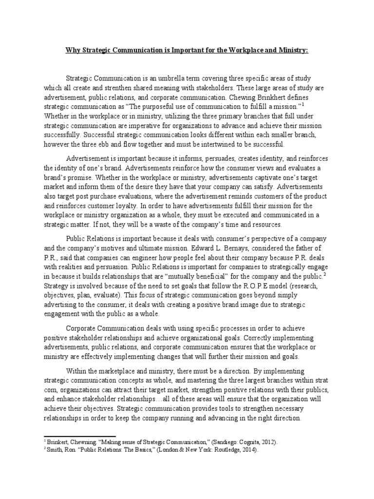 Why Strategic Communication Is Important | PDF | Strategic ...