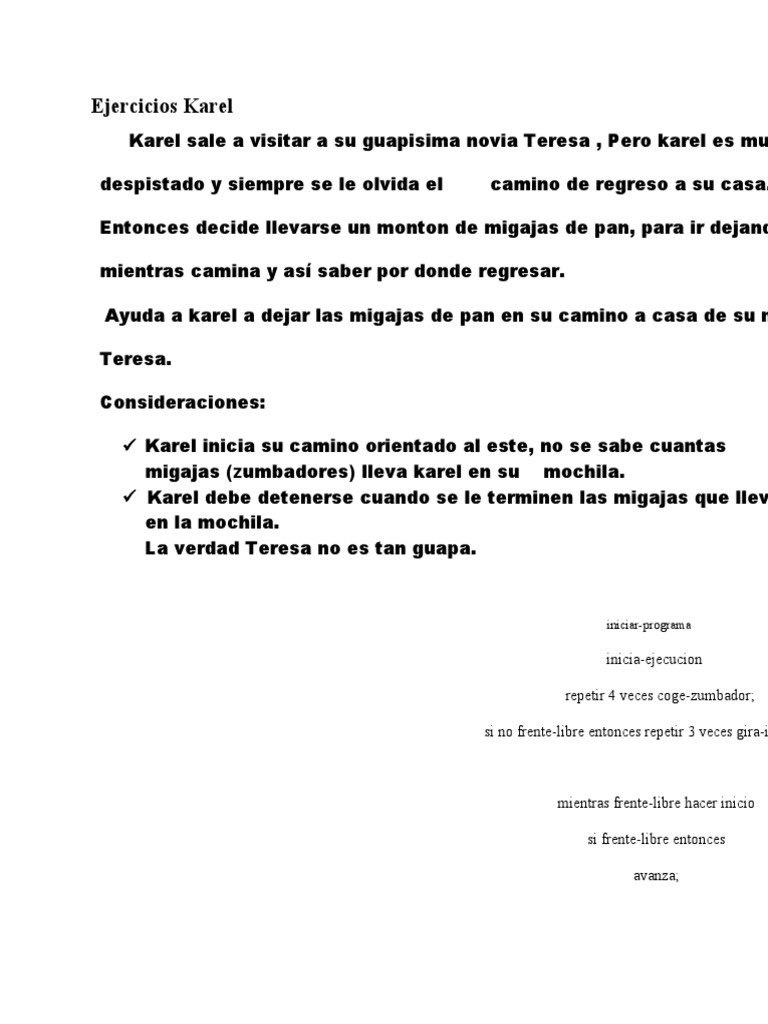 Ejercicios Karel | PDF