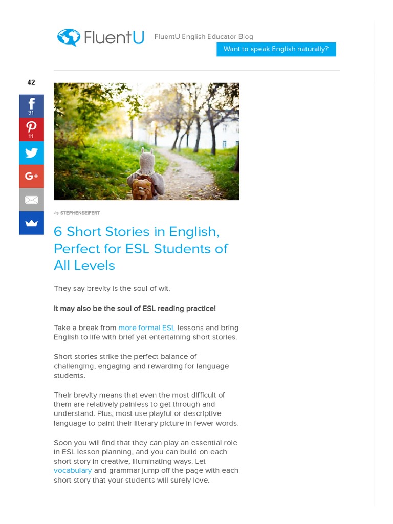 The Best ESL Shortcut - 6 Short Stories | PDF | English As A Second Or ...
