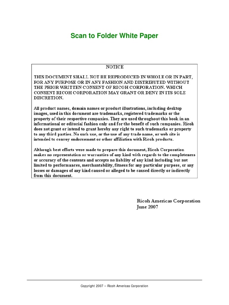 Scan To Folder White Paper | PDF | Business | Computers