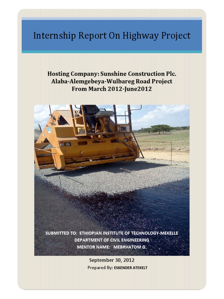 Sample Internship Report On Highway | PDF | Truck | Road