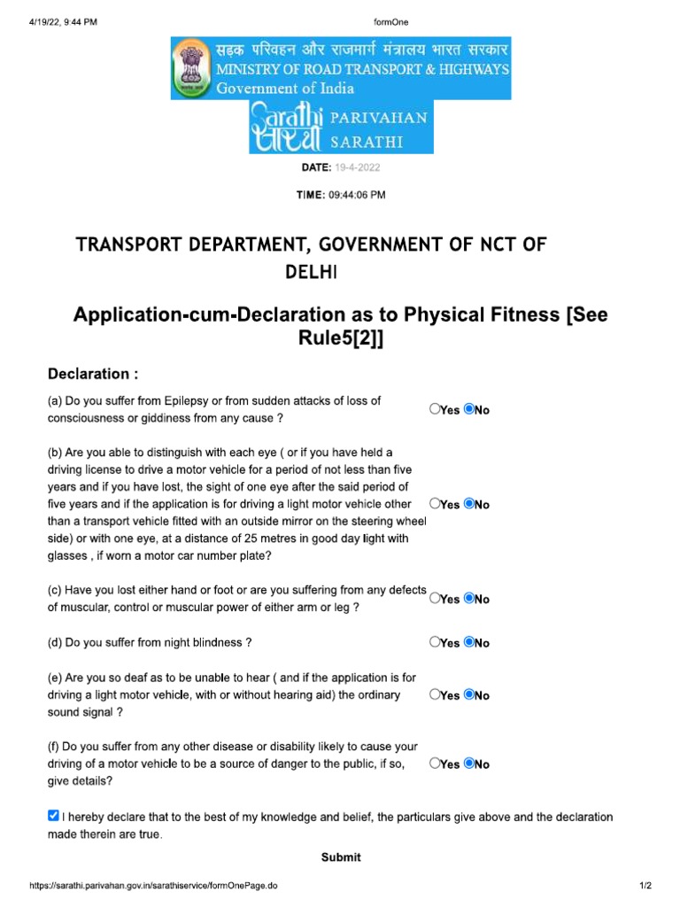 Self Declaration For Licence Pdf