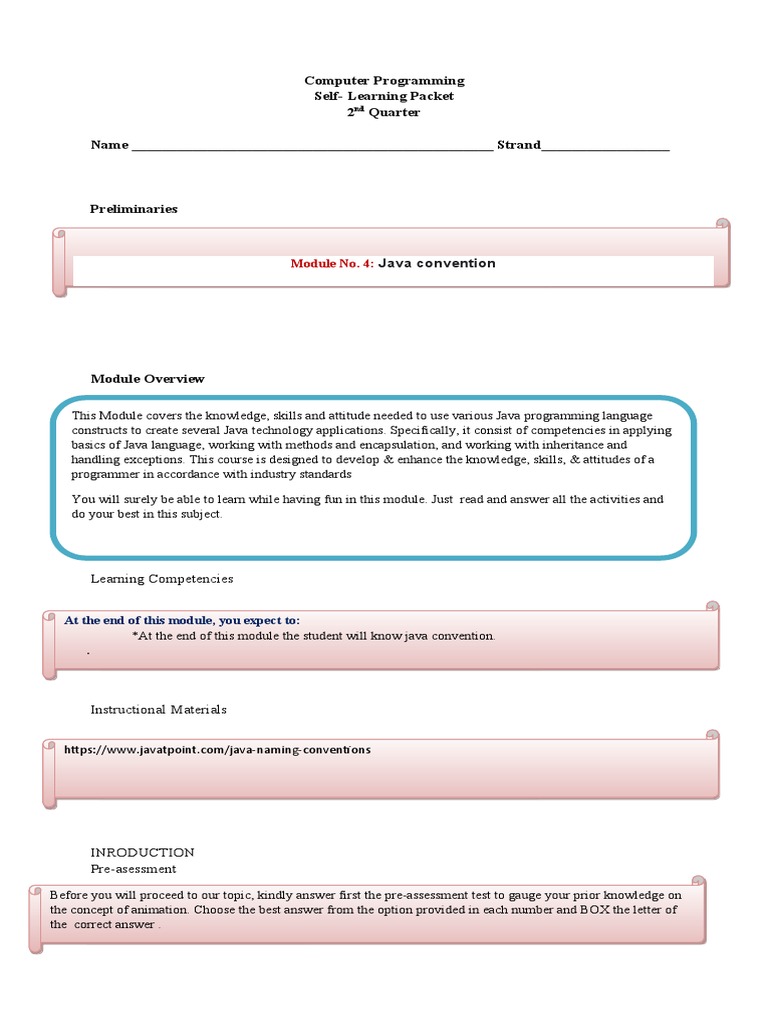 Programming 1 MODULE 4 2nd Quarter | PDF