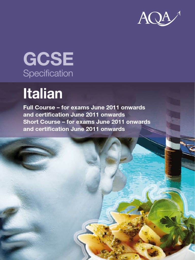 AQA-Gcse Italian Specicification | Fluency | Reading Comprehension