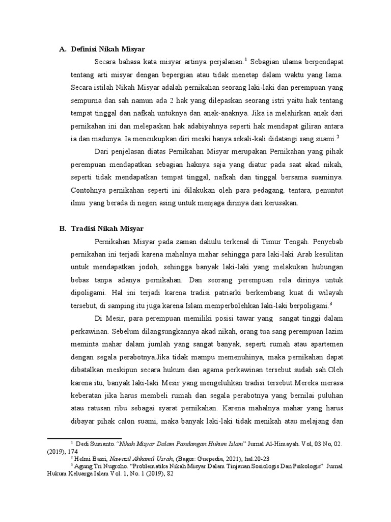 Definisi Nikah Misyar | PDF