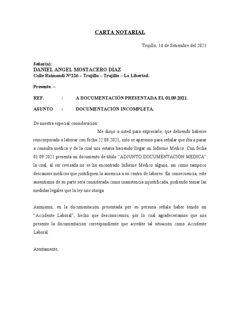 Contestación de Carta | PDF