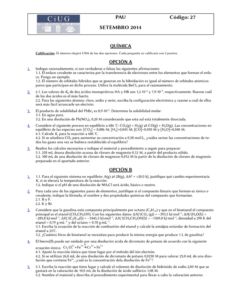Pau Quim Set 14 Es | PDF | Enlace químico | Compuestos químicos