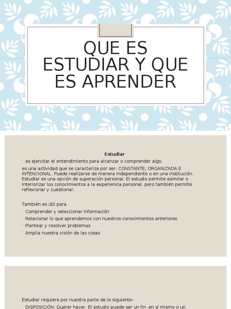 Que Es Estudiar y Que Es Aprender - Abcdpdf - PDF - A - Word | PDF