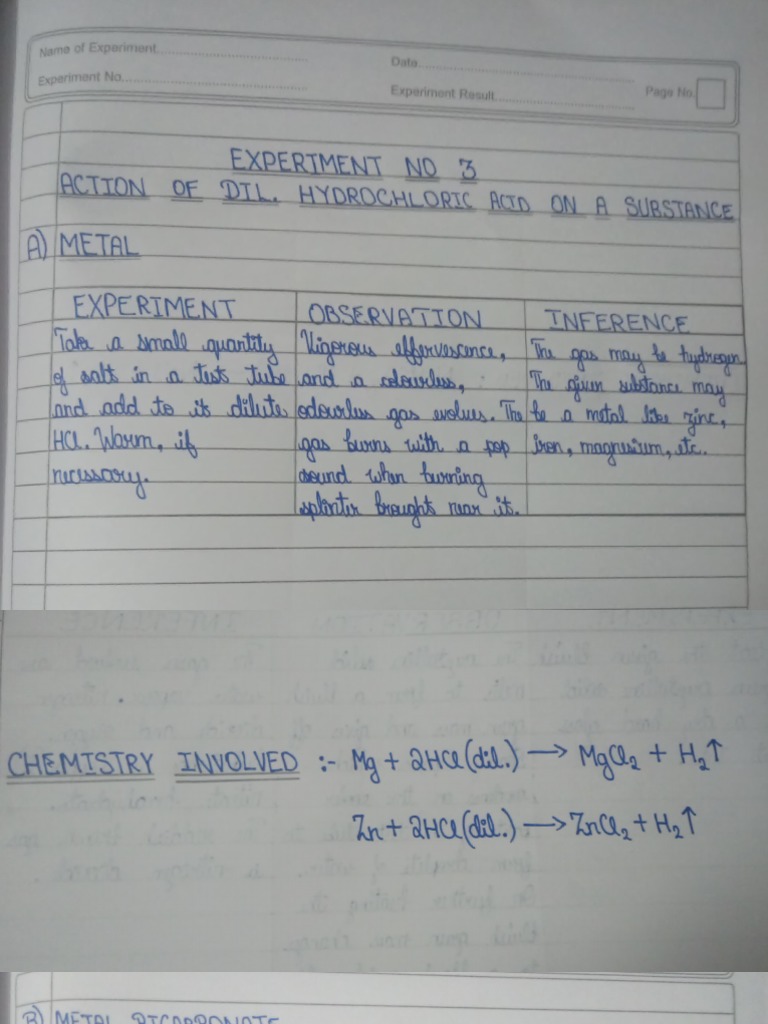 Chemistry Experiment 3 | PDF