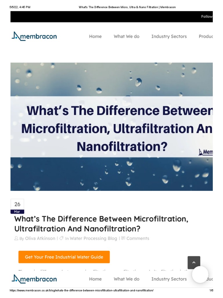 What's The Difference Between Micro, Ultra & Nano Filtration ...