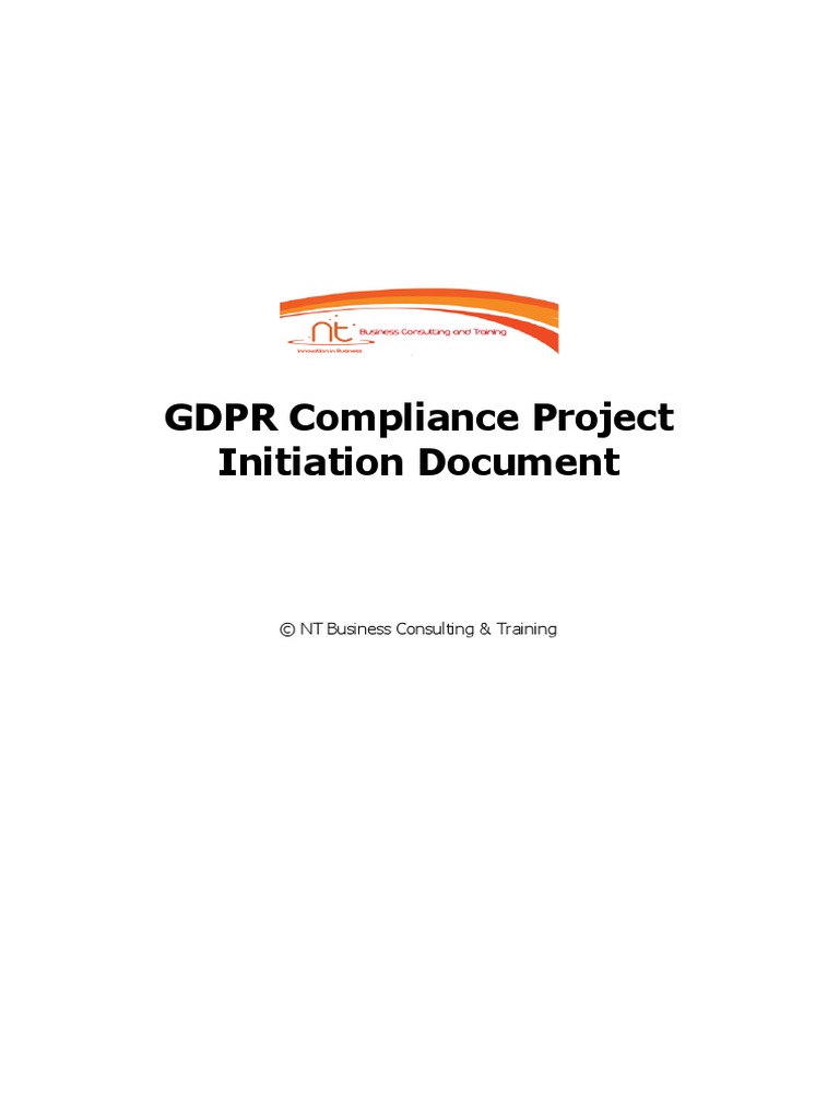 GDPR Compliance Project Initiation Document | PDF
