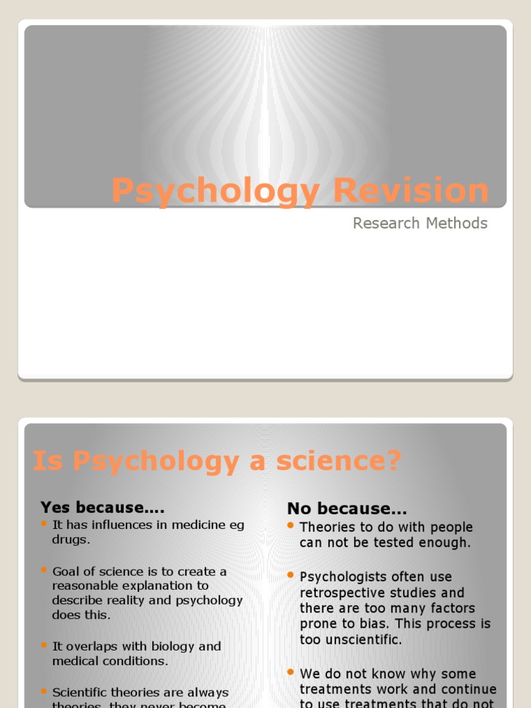 Psychology Revision: Research Methods | PDF | Validity (Statistics ...