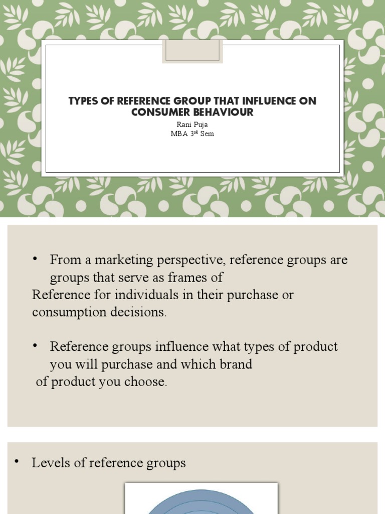 Influence of Reference Groups on Consumers | PDF | Career & Growth