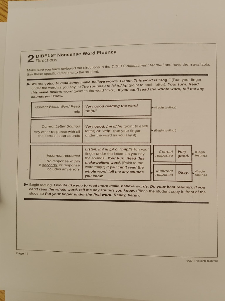 Dibels Nonsense Word Fluency | PDF | Student Assessment And Evaluation ...