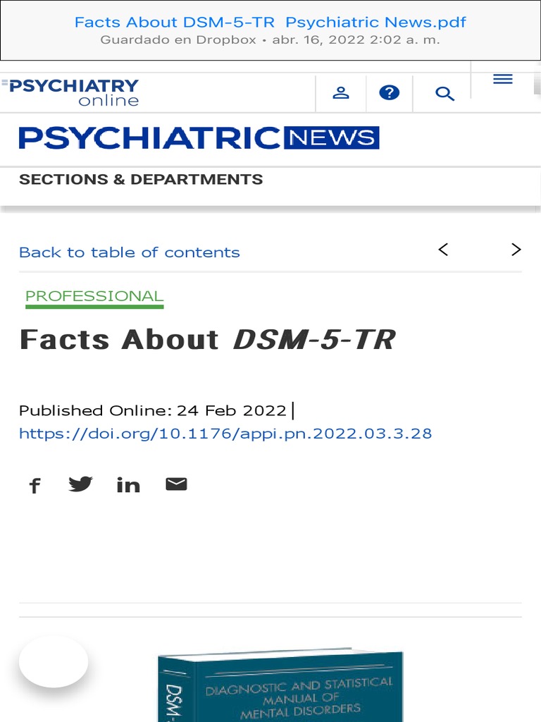 Facts About dsm-5-tr Psychiatric News | PDF | Mental Disorder ...