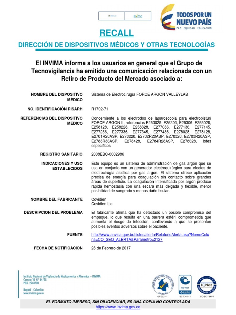 Registro Invima Force 2 | Descargar gratis PDF | Medicina