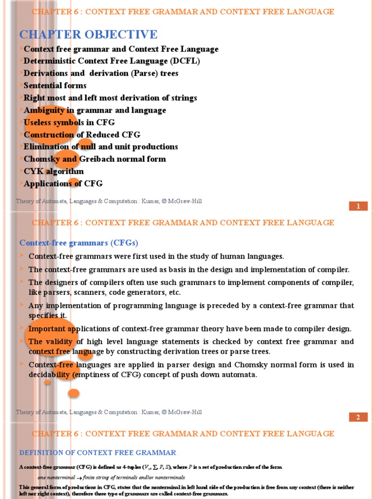 Chapter 6 Context Free Grammar and Context Free Language | PDF