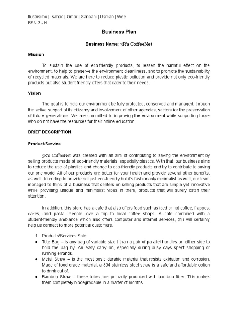 A Sustainable Future: Business Plan for 3R's CoffeeNet Promoting Eco ...