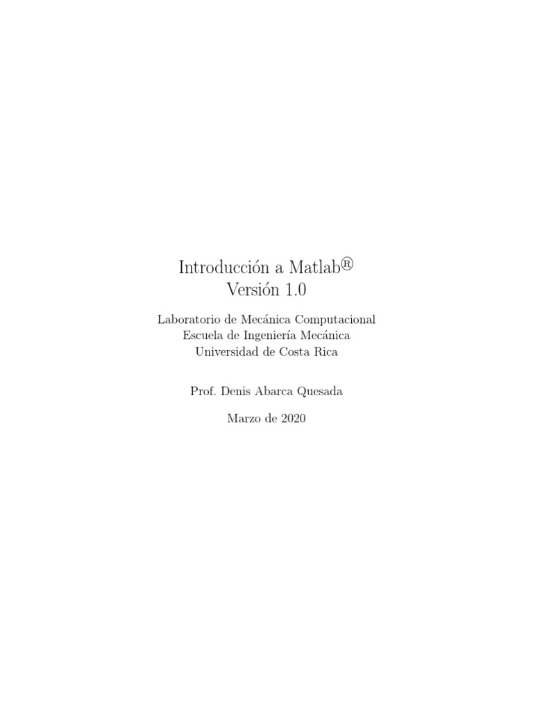 00 Introducción a MATLAB | PDF | Matriz (Matemáticas) | Archivo de computadora