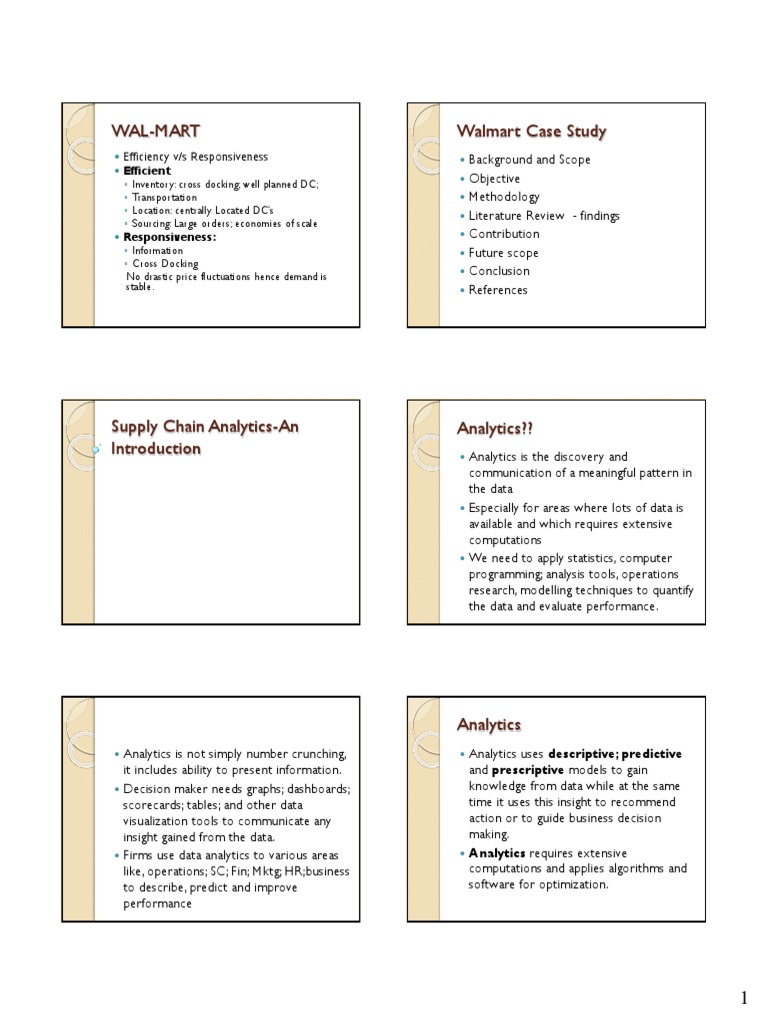 Wal-Mart Walmart Case Study: Efficiency V/s Responsiveness | PDF ...