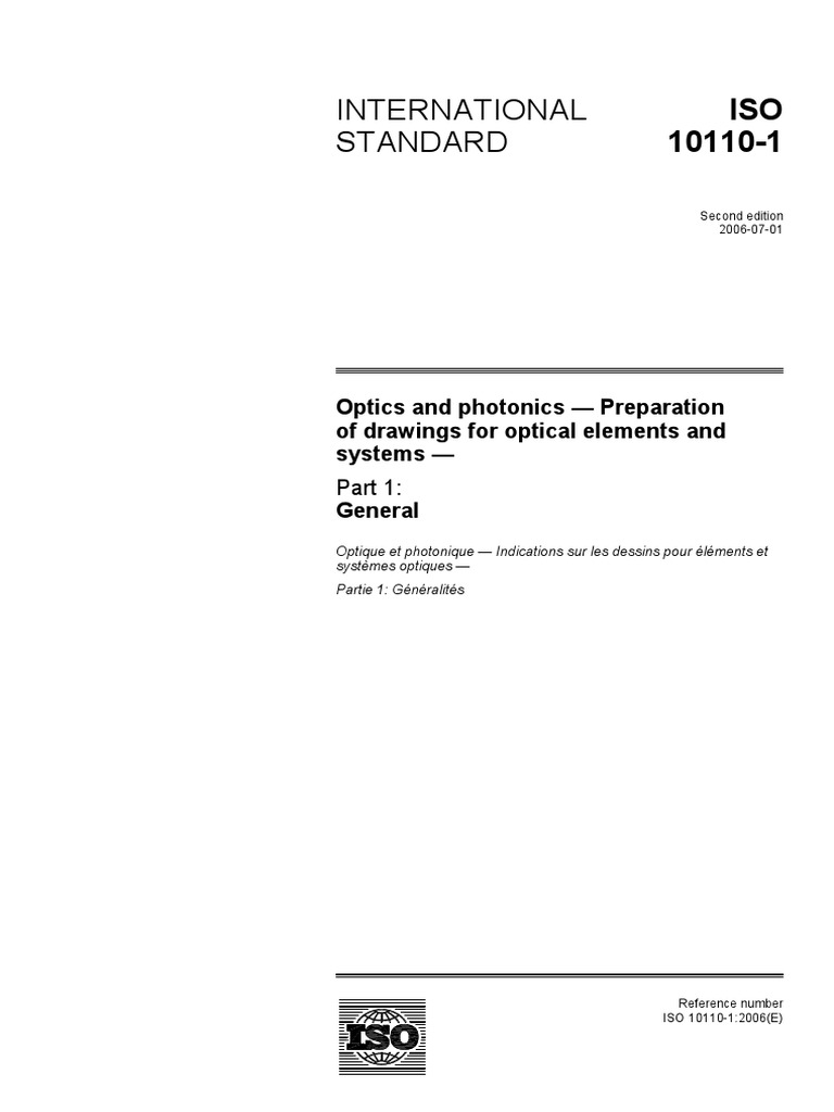Iso 10110-10-2006 (E) | PDF | Angle | Optics