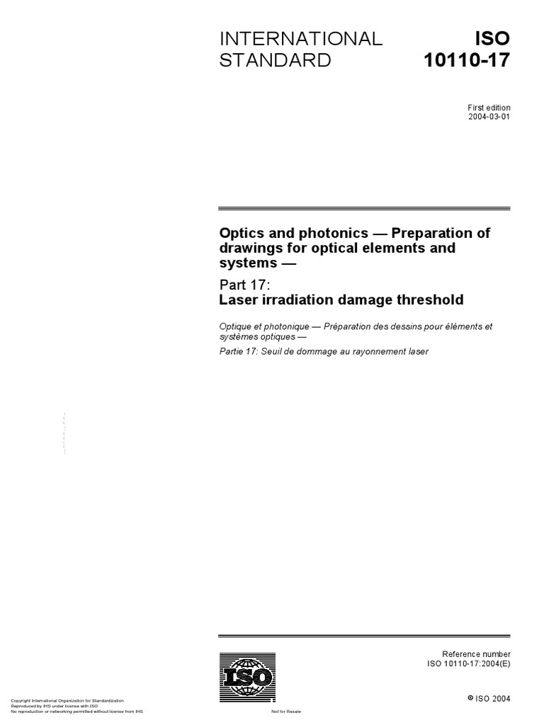 Iso 10110-17-2004 (E) | PDF | International Organization For ...