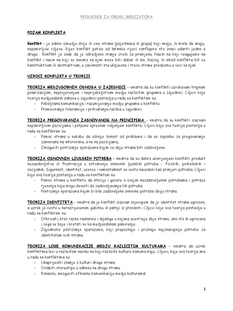 Prirucnik Za Obuku Medijatora | PDF