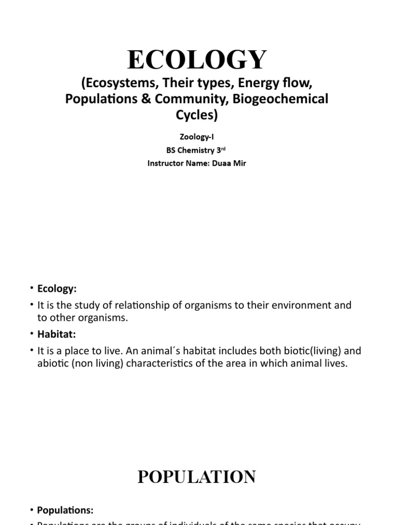 ECOLOGY Notes Chemistry | PDF | Nitrogen | Carbon Dioxide